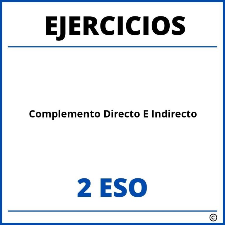 Ejercicios Complemento Directo 2 ESO PDF